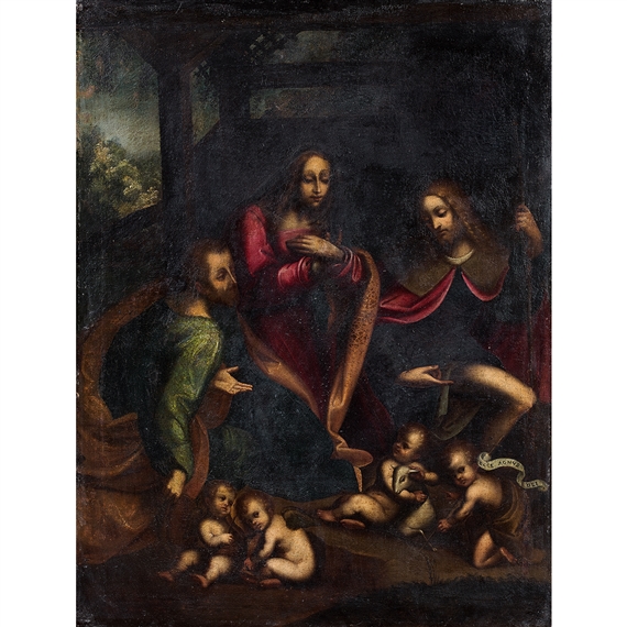 Milanese School, 17th Century | Holy family with angels | MutualArt