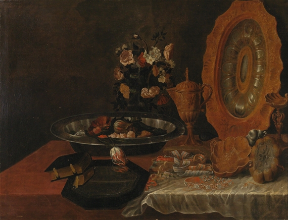 German School, 18th Century | A large still life with opulent vessels ...