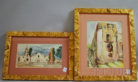 Ruth Tuller | Lot of Two Watercolors of Southwestern Views (1947 ...