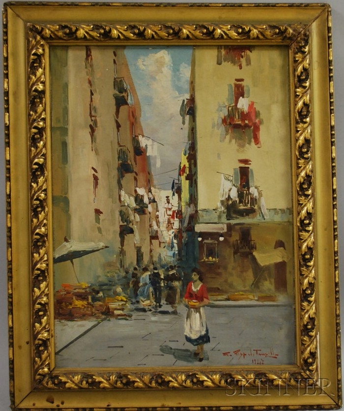 Giuseppe Rispoli | Street View with a Woman in Red Blouse (1947 ...