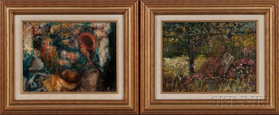 Vladimir Lebedev | Two Paintings with Female Figures | MutualArt