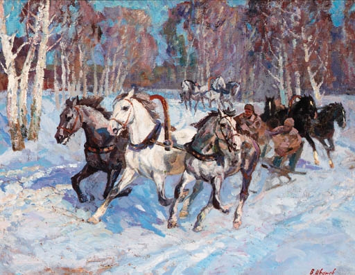 Victor Ivanov | Troika in the Snow | MutualArt