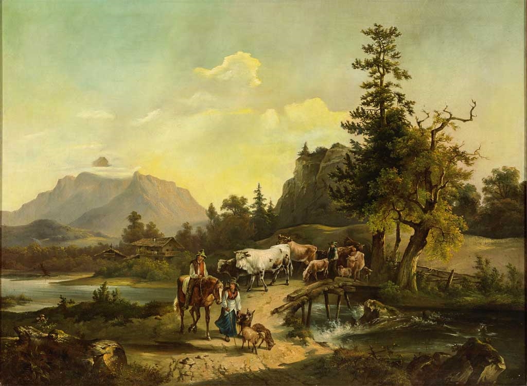 German School, 19th Century | Der Hl. Hubertus mit dem Hirsch (1854 ...