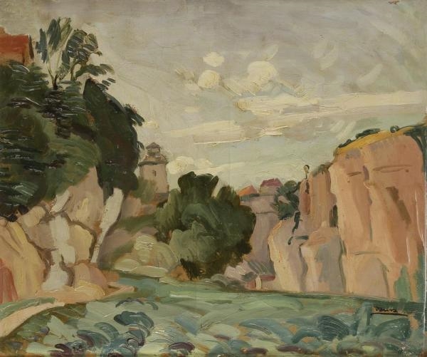 Pierre Daura | Landscape near Saint-Cirq-Lapopie | MutualArt