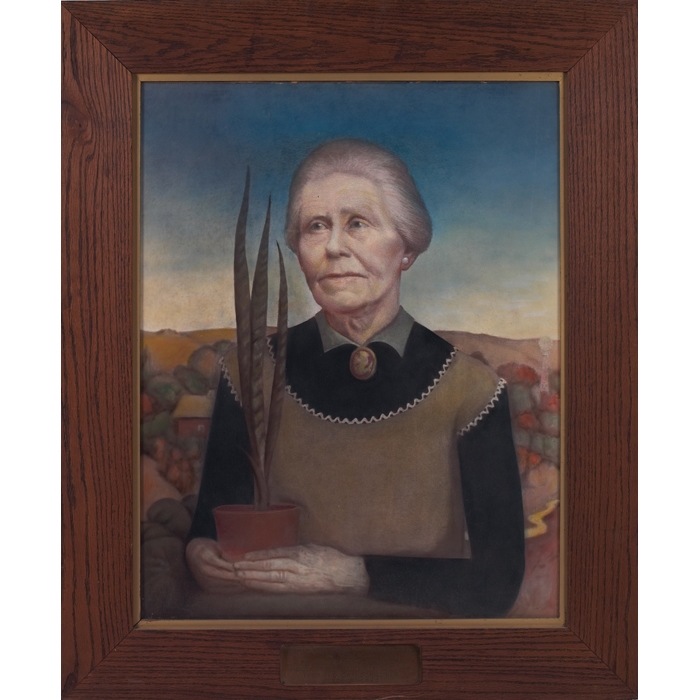 Grant Wood | Woman with Plant (Circa 1940) | MutualArt