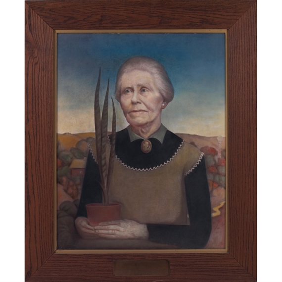Grant Wood | Woman with Plant (Circa 1940) | MutualArt
