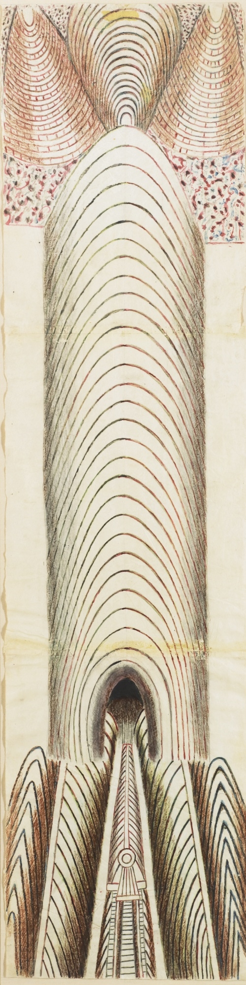 Martín Ramírez | TRAIN AND TUNNEL (1950 - 1955) | MutualArt