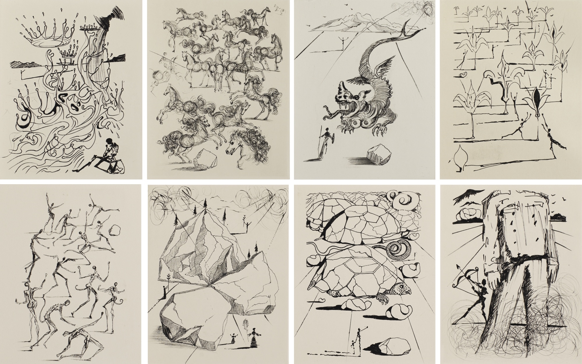 Salvador Dalí | POÈMES DE MAO TSE-TOUNG (SET OF 8 WORKS) (1967) | MutualArt