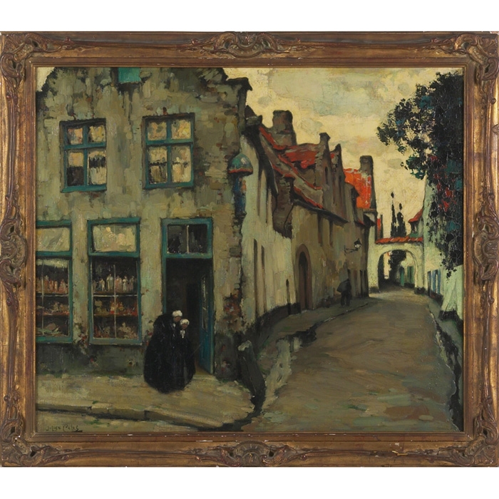 Julien Celos | Street Scene (Circa 1915) | MutualArt
