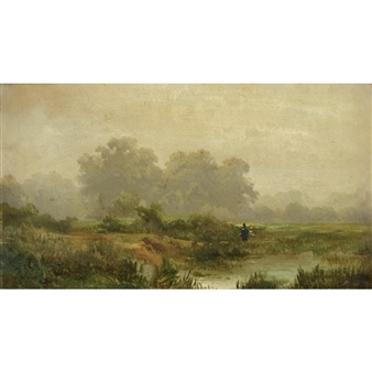 Remigius Adrianus Van Haanen | Iceskaters in a Dutch River Landscape ...