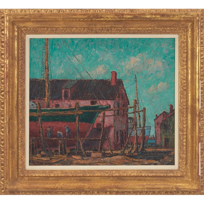 Rupert Scott Lovejoy | Maine Barnyard (Circa 1940) | MutualArt