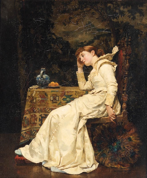 William A. Breakspeare | A Moment's Reflection (1880) | MutualArt