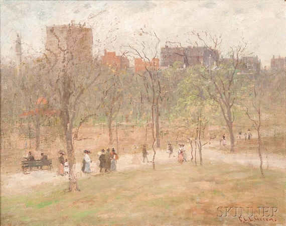 Charles Edwin Lewis Green | Boston Common Looking Towards Beacon Street ...