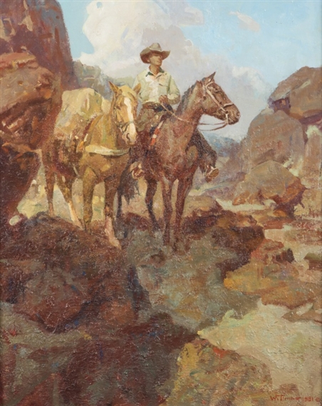 Timpe Wil | The Packer, cowboy on horseback with a pack horse (1981 ...