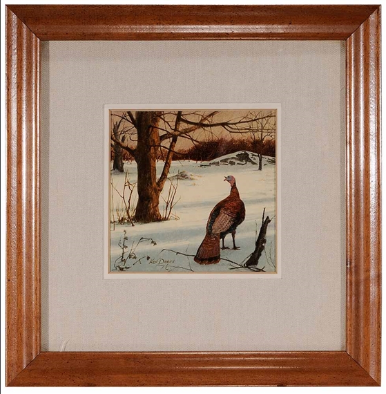 Kenneth Davies | Wild Turkey in a Winter Landscape | MutualArt