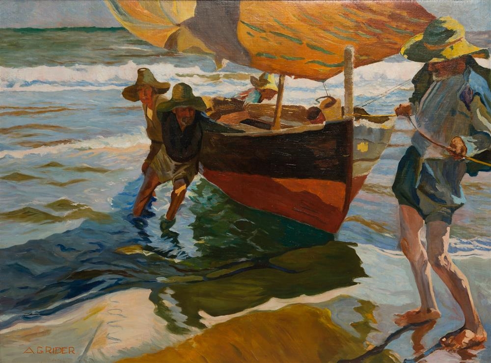 Arthur Grover Rider | BOAT COMING ASHORE | MutualArt