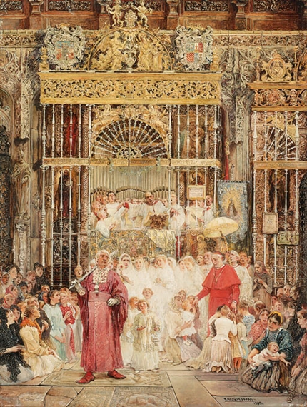 Enrique Serra y Auque | The Cardinal's Visit (1892) | MutualArt
