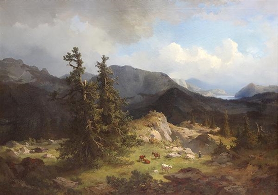 Josef Brunner | Untitled (Alpine Landscape) (1858) | MutualArt