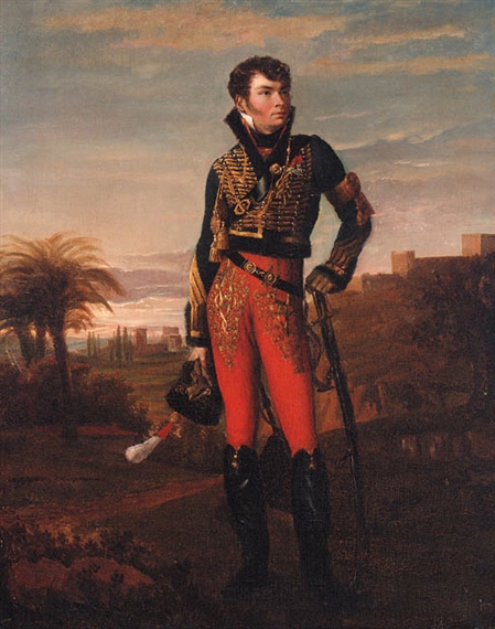 Georges Rouget | Portrait of a French Hussar of the Napoleonic era ...