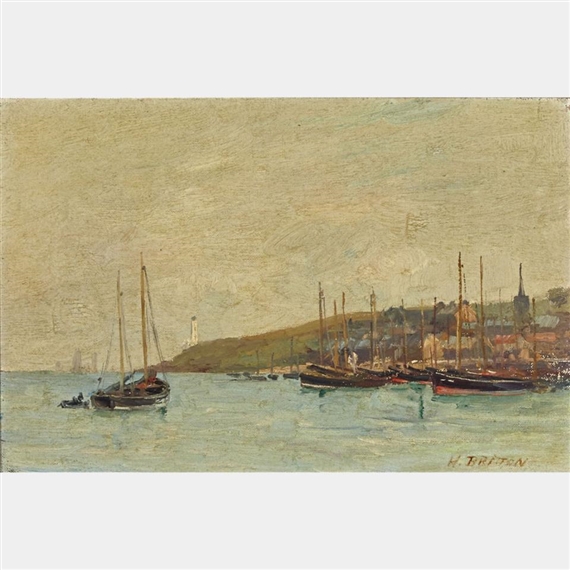 Harry Britton | HARBOUR AND LIGHTHOUSE | MutualArt