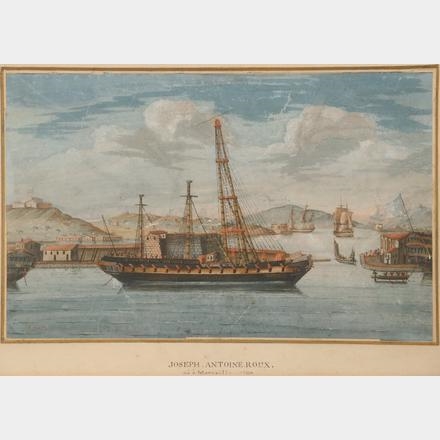 Antoine Roux | Stepping the Masts of a War Ship in Marseilles Port ...