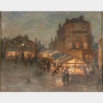 Frederick Stead | Street Market at Night | MutualArt