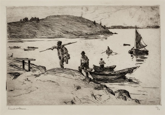 Frank Weston Benson | The Landing (1915) | MutualArt