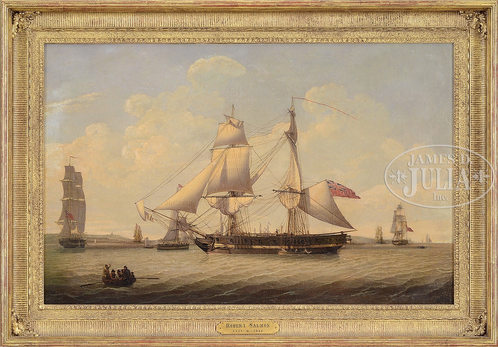 Robert Salmon | A British 18-Gun Snow Departing from the River Mersey ...