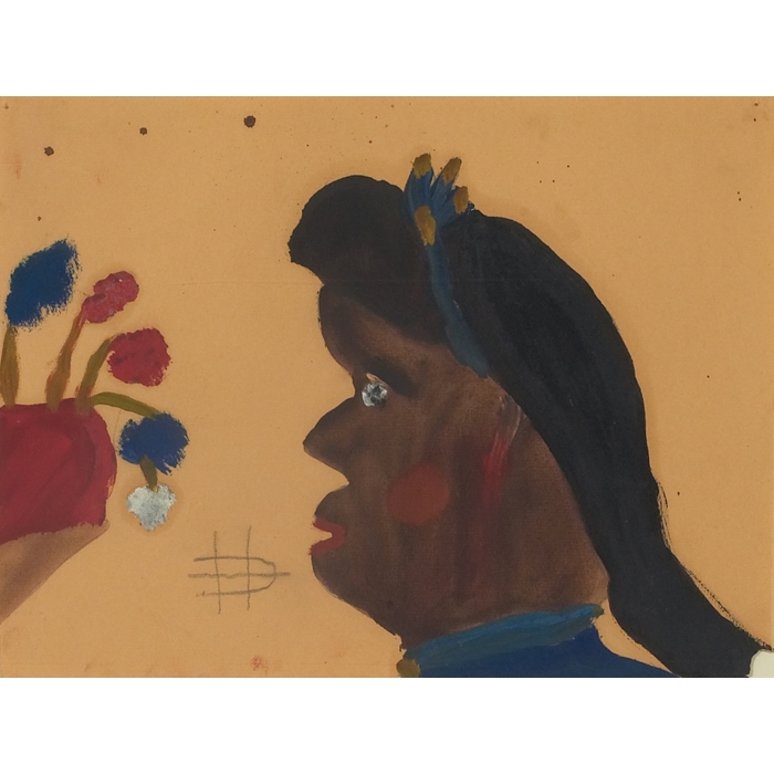 Clementine Hunter | Female Head (Circa 1940) | MutualArt