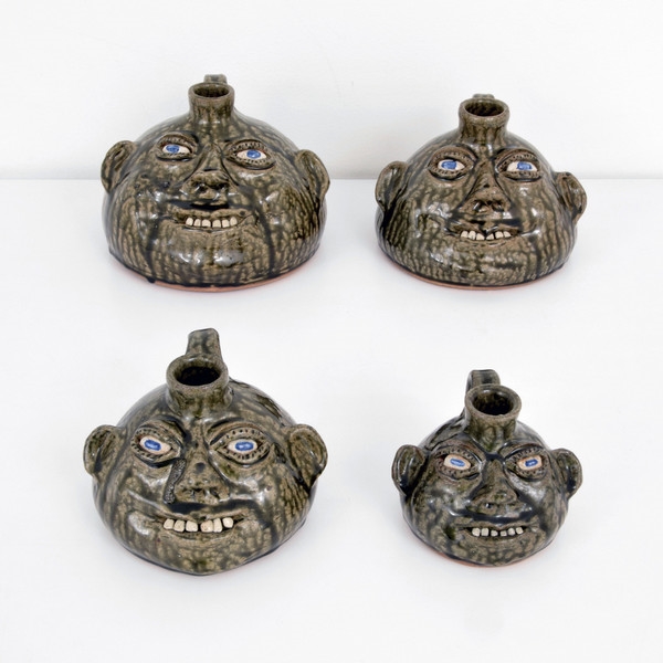 Billie Meaders | 4 works of Grotesque Pottery Jugs (1991) | MutualArt