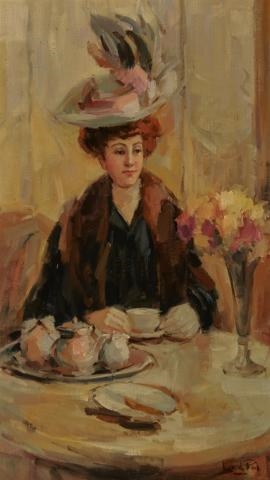 Louis van der Pol | Woman at a Cafe | MutualArt