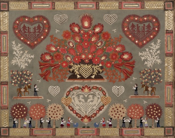 Anne Rosat | Bouquet rouge et or (2014) | MutualArt