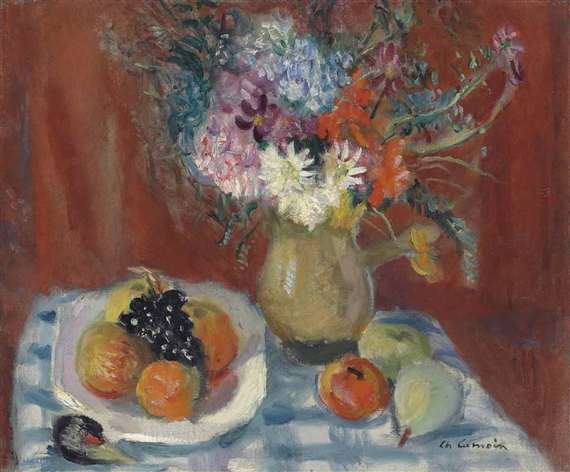 Charles Camoin | Pichet de fleurs et assiette de fruits | MutualArt