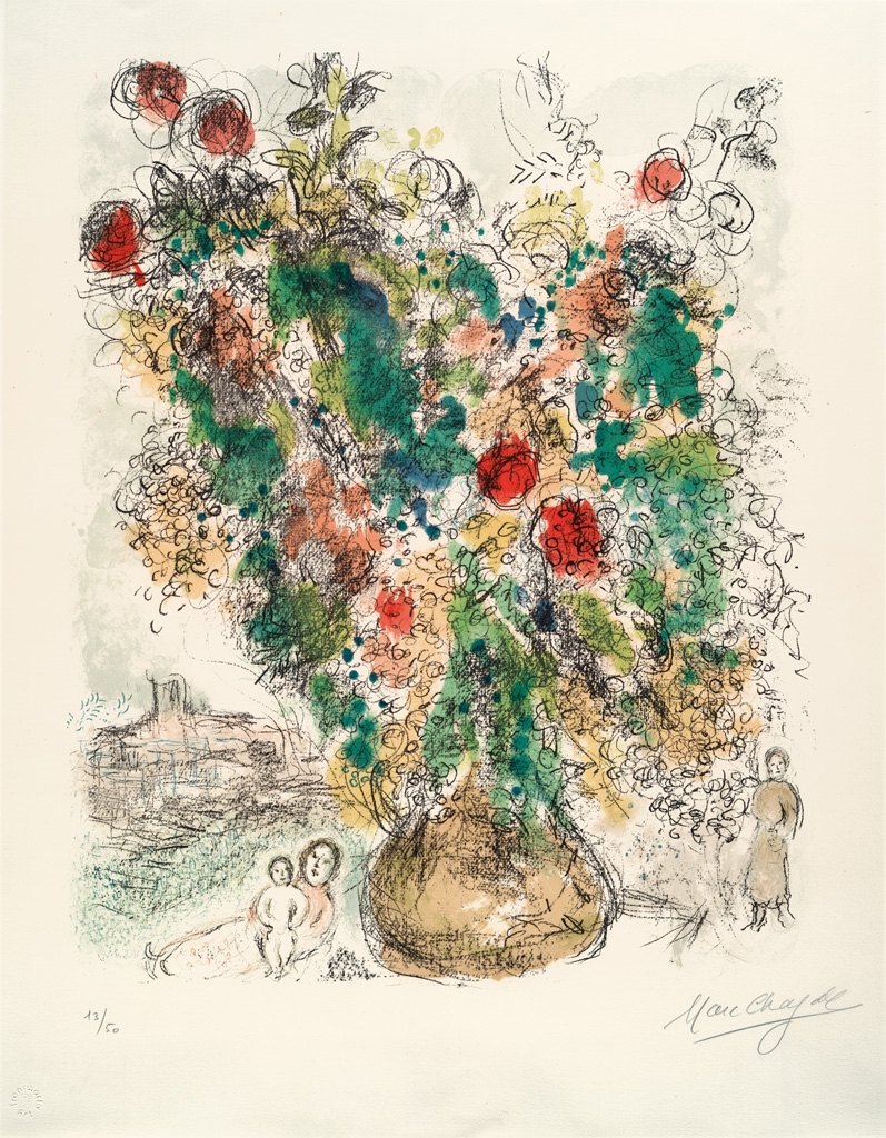 Marc Chagall | Roses et Mimosa (1975) | MutualArt