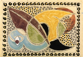 Duncan Grant | Still life with roses in a painted vase (1960 - 1965 ...