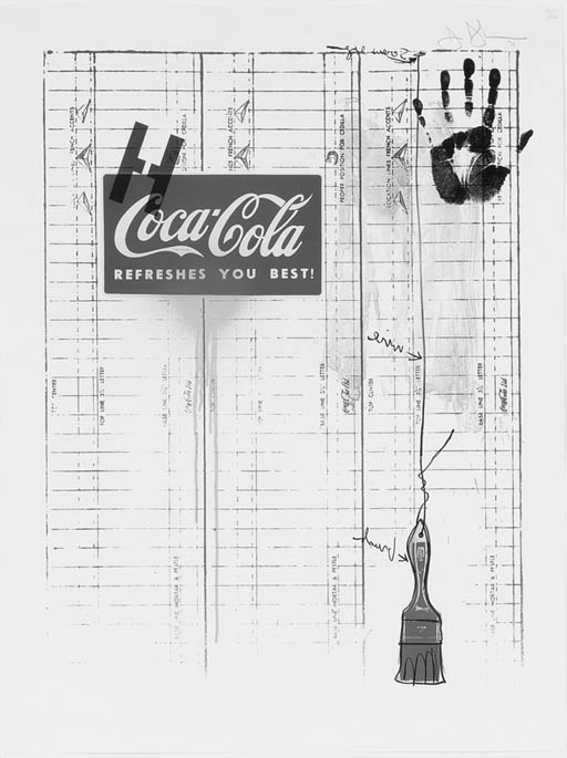 Jasper Johns | Untitled (Coca-Cola and Grid) (1971) | MutualArt