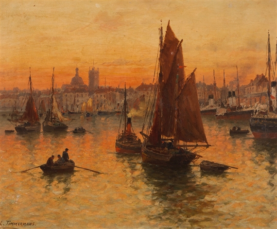 Louis Etienne Timmermans | Seascape with boats | MutualArt