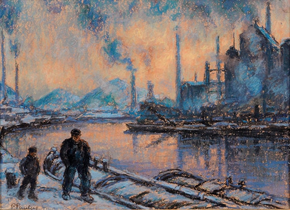 Pierre Paulus de Châtelet | Homme et enfant au bord de la rivière près ...