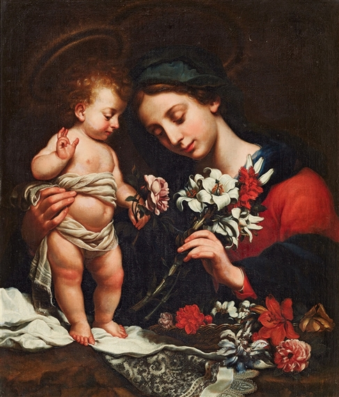 Carlo Dolci The Virgin And Child With Flowers Mutualart