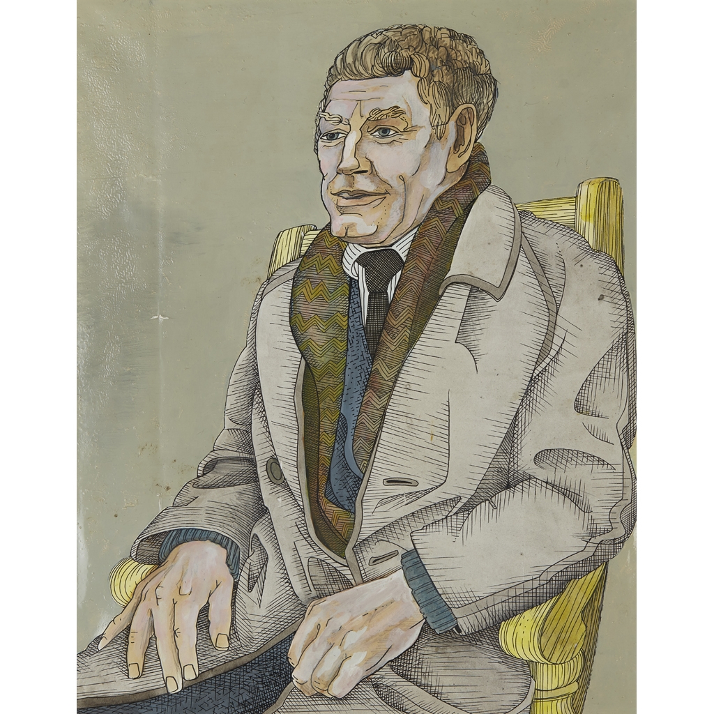 Alasdair Gray | 4 Works: Portrait of a Bespectacled Gentleman | MutualArt