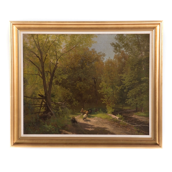 Hermann Herzog | Cattle Led Through a Landscape | MutualArt