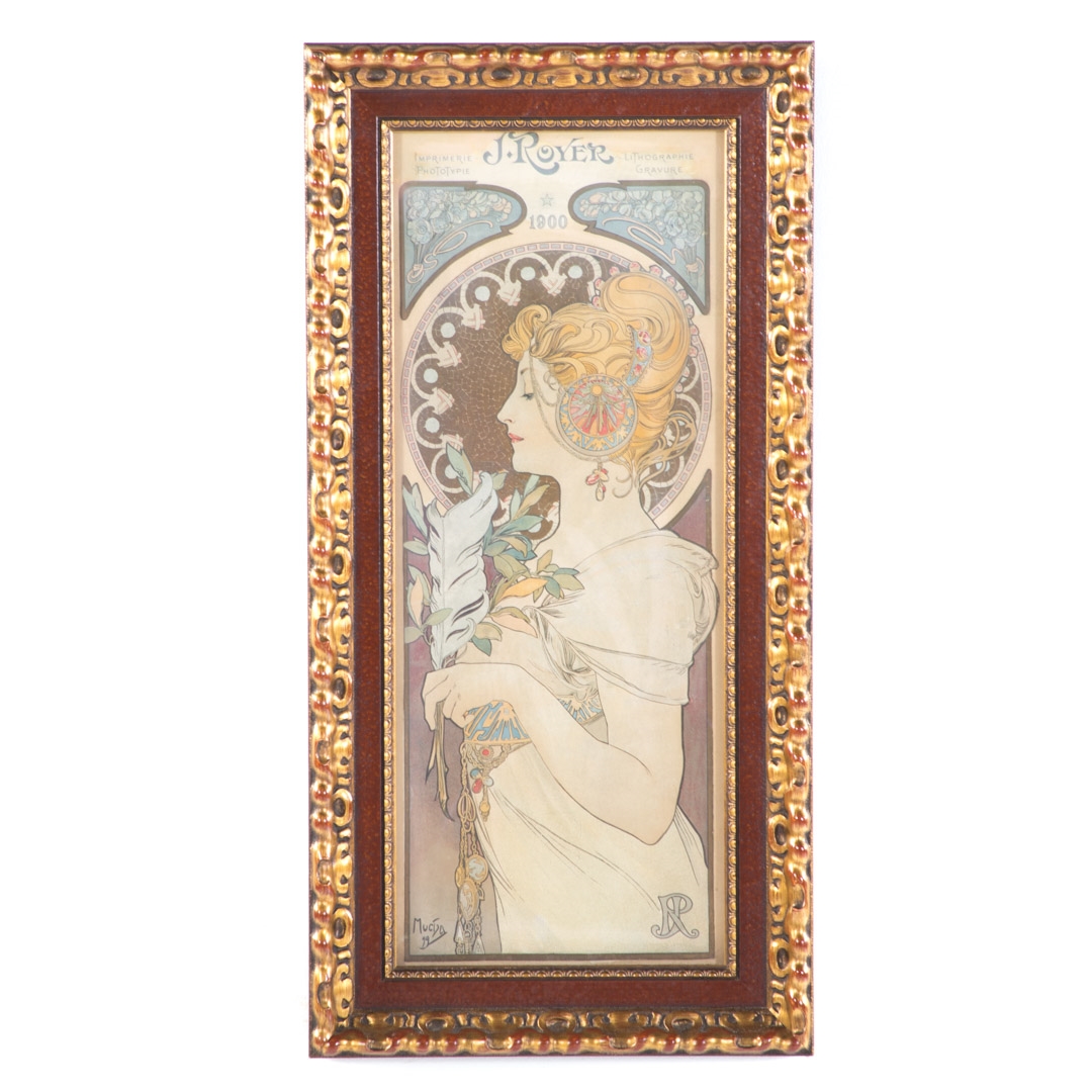 Alphonse Mucha | Lady with flowers (1899) | MutualArt