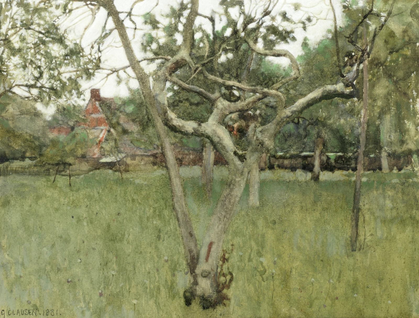 George Clausen | Watermill Under Moonlight | MutualArt