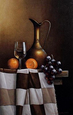 David French le Roy | Still Life with Wine and Fruit | MutualArt