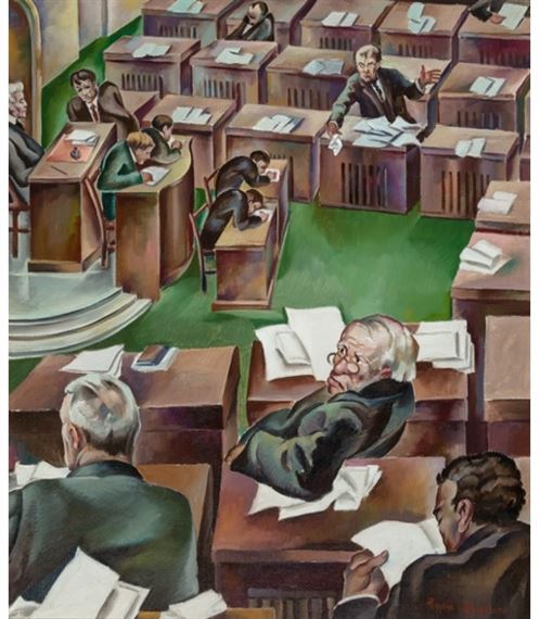 Peppino Gino Mangravite | The Senate in Session (Circa 1926) | MutualArt