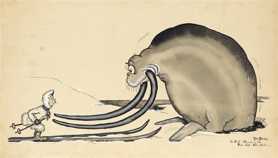 Dr. Seuss | The Skier and the Walrus (Circa 1930s) | MutualArt