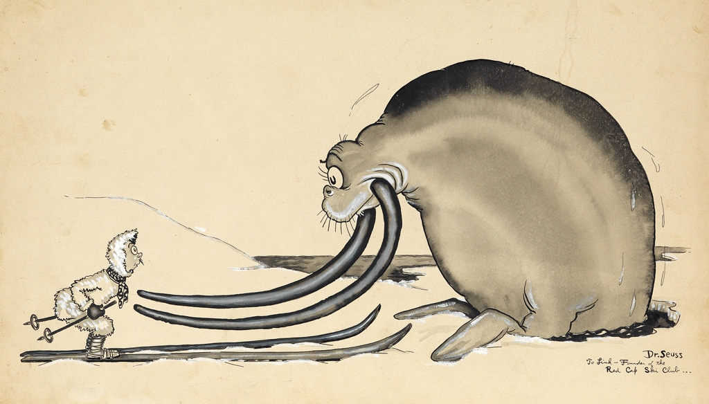 Dr. Seuss | The Skier and the Walrus (Circa 1930s) | MutualArt