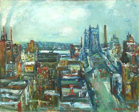 Jakub Zucker | 59th Street Bridge and Rooftops in the Snow (1966 ...