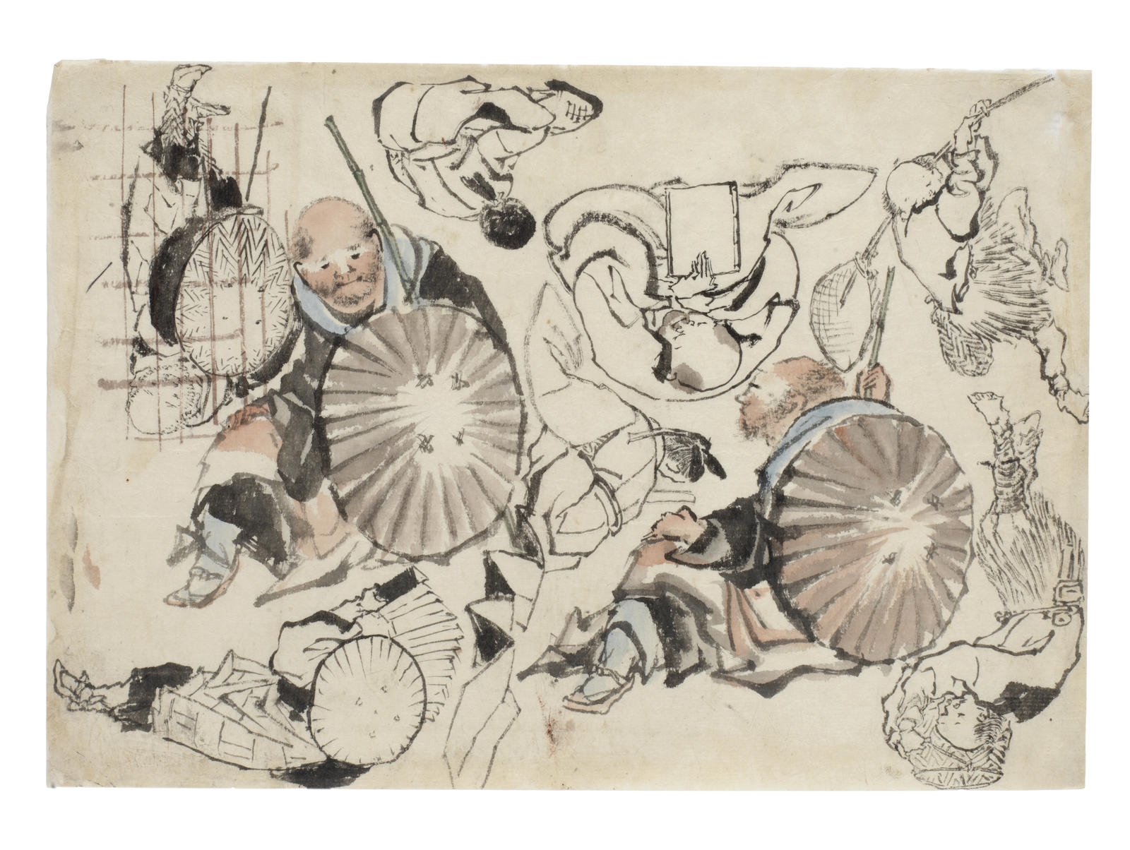 Katsushika Hokusai | Figures in Various Costumes and Poses (1830s ...