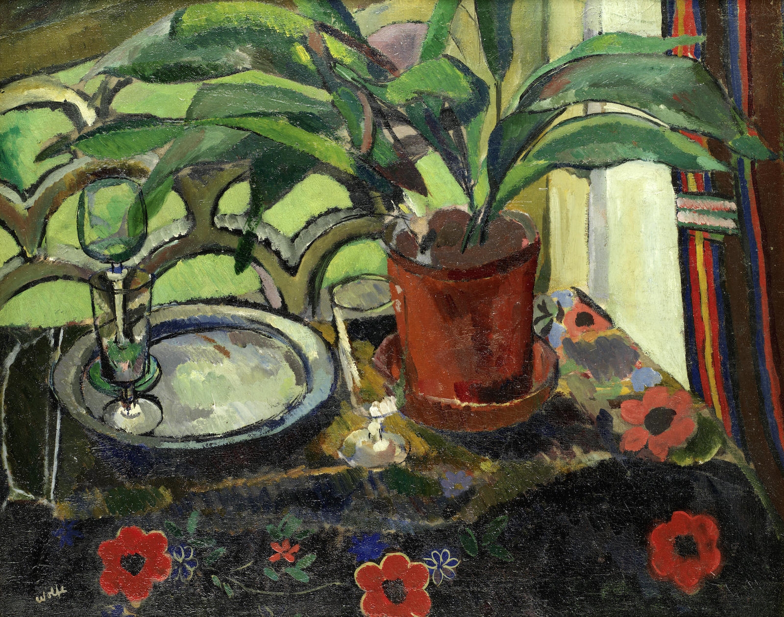 Edward Wolfe | Still life of a floral tablecloth | MutualArt